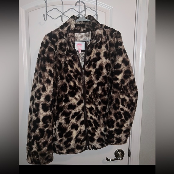 members mark | Jackets & Coats | Womens Leopard Printed Zipup Faux Fur ...